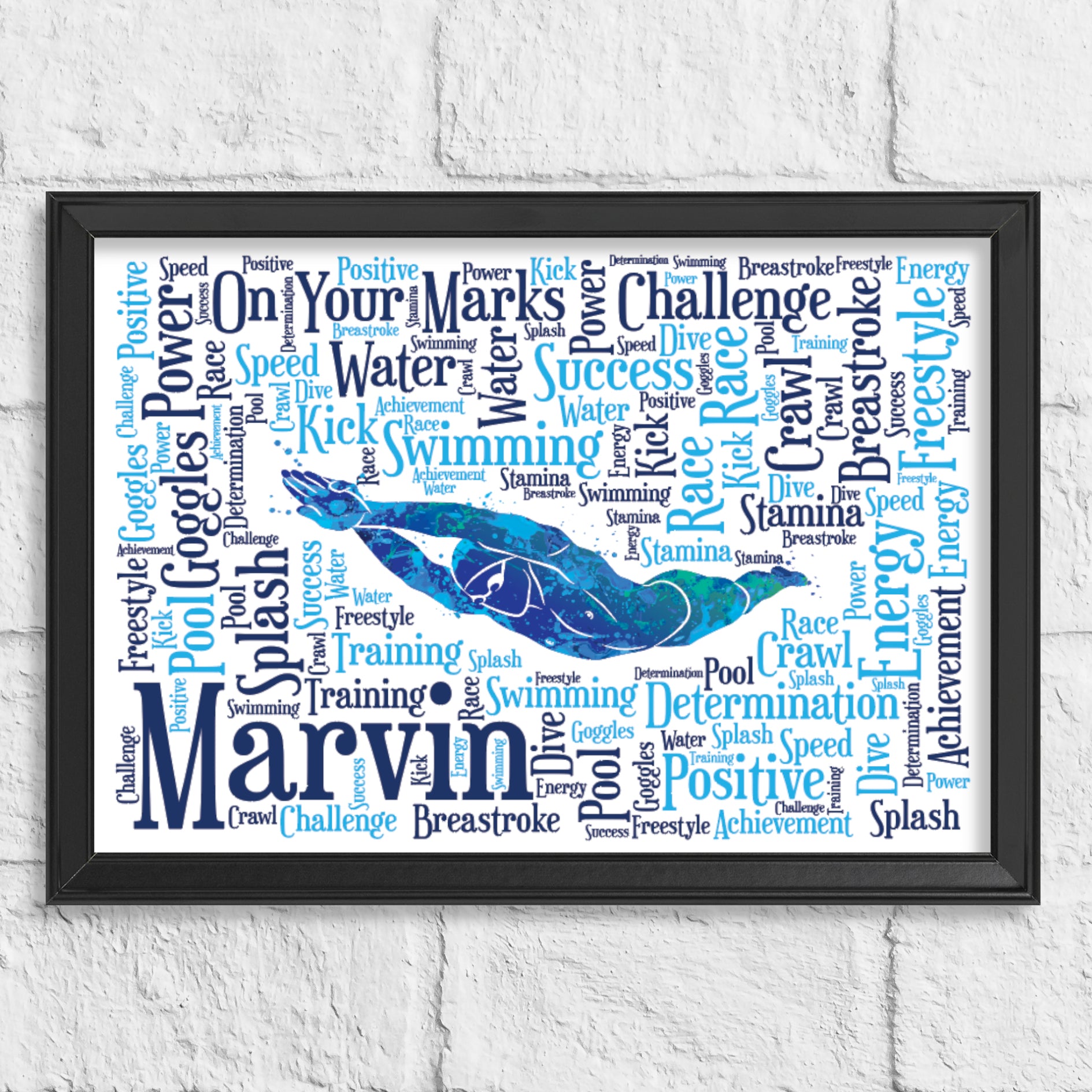 Personalised Swimming Word art Gift Print – Stunrosie Gifts